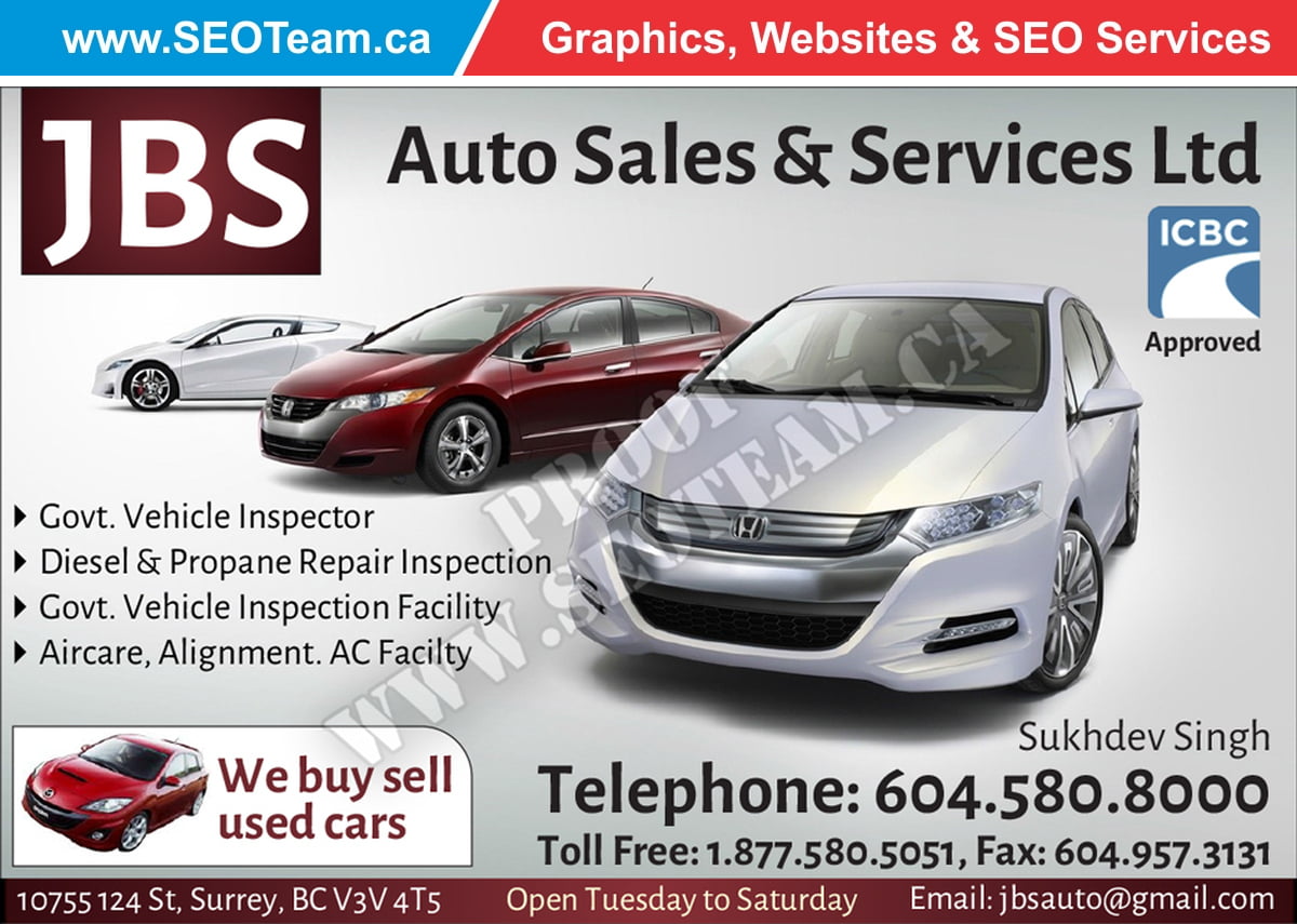 JBS Auto: Drive Success with SEOTeam.ca's Design Excellence
